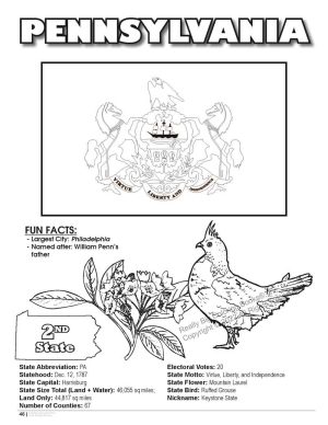 Pennsylvania State Coloring Book 8.5 x 11