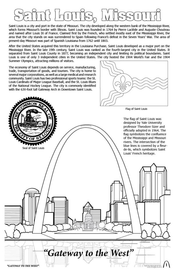 Saint Louis Coloring Book 12 x 18