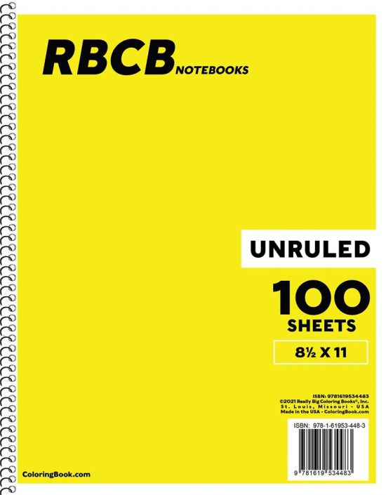 Unruled Notebooks 100 Sheet YELLOW