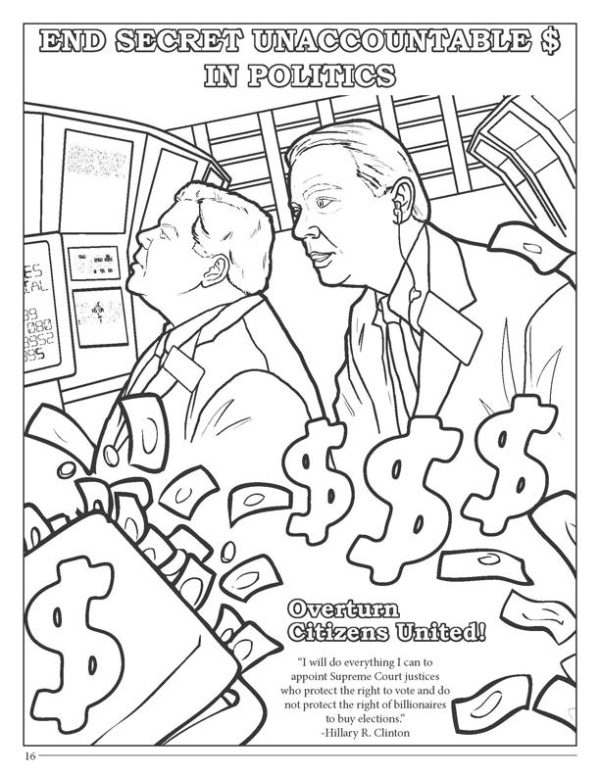 Hillary Clinton Coloring Book Comic 8.5 x 11