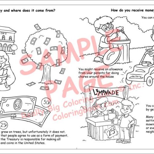Kid's Book of Money Coloring Book 17 x 11