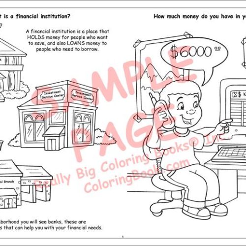 Kid's Book of Money Coloring Book 17 x 11