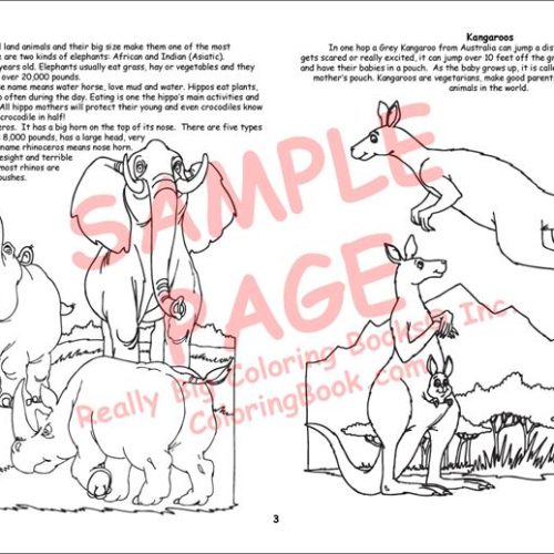 A Day at the Zoo Coloring Book 17 x 11