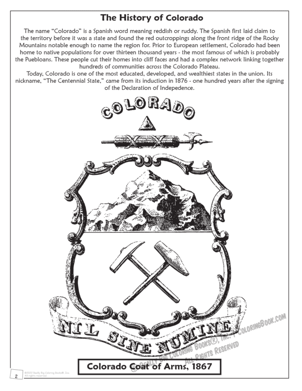Colorado State Coloring Book