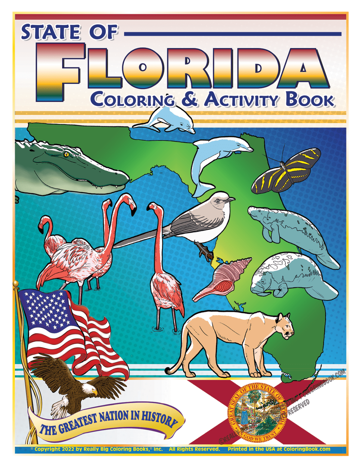 Florida State Coloring Book 8.5 x 11 - Really Big Coloring Books