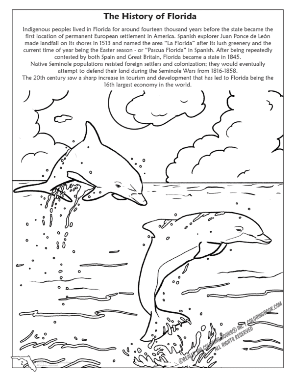 Florida State Coloring Book 8.5 x 11