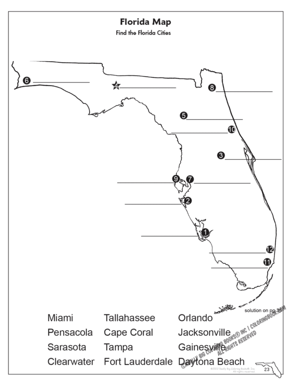 Florida State Coloring Book 8.5 x 11