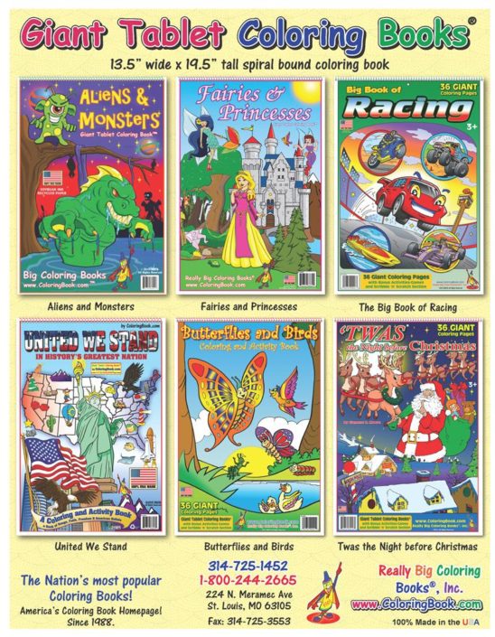 Downloadable Fundraising Flyer Giant Tablet Coloring Books ® (12" x 18 ...