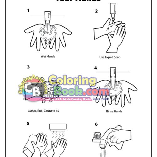 Hand Washing Imprint Coloring Book