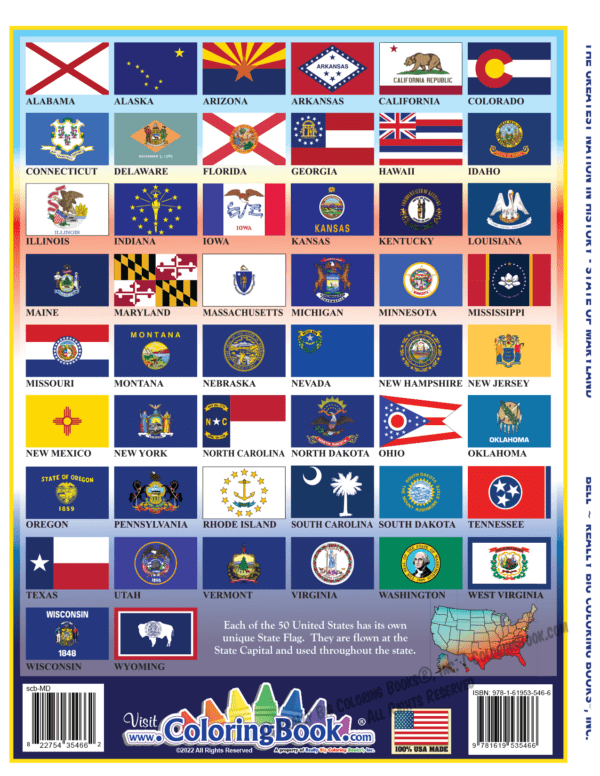 Maryland State Coloring Book 8.5 x 11