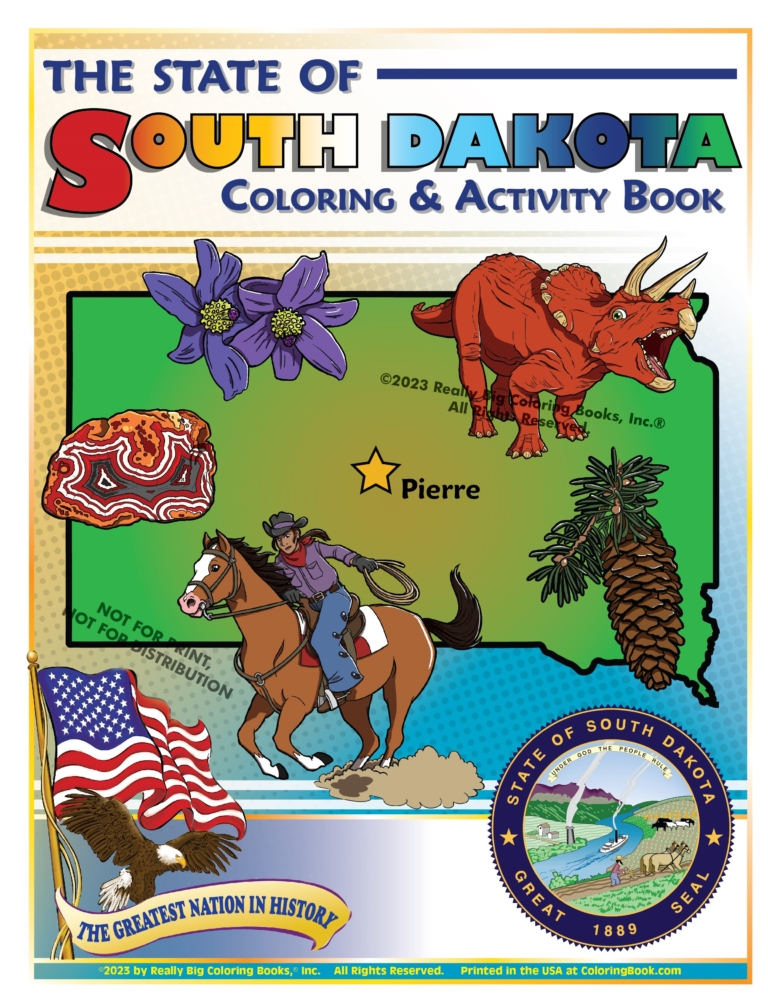 South Dakota State Coloring Book 8.5 x 11