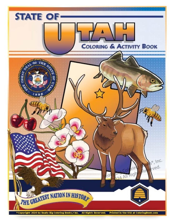 Utah State Coloring Book 8.5 x 11