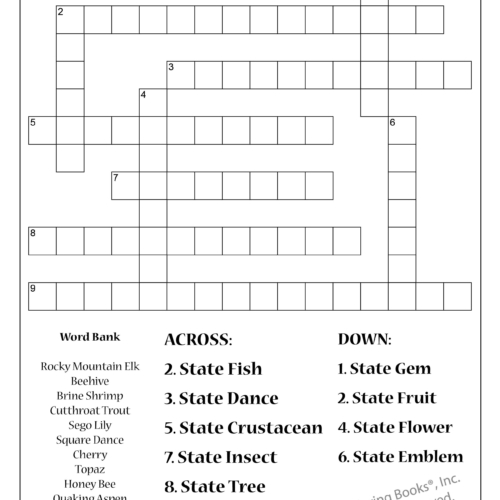 Utah State Coloring Book 8.5 x 11