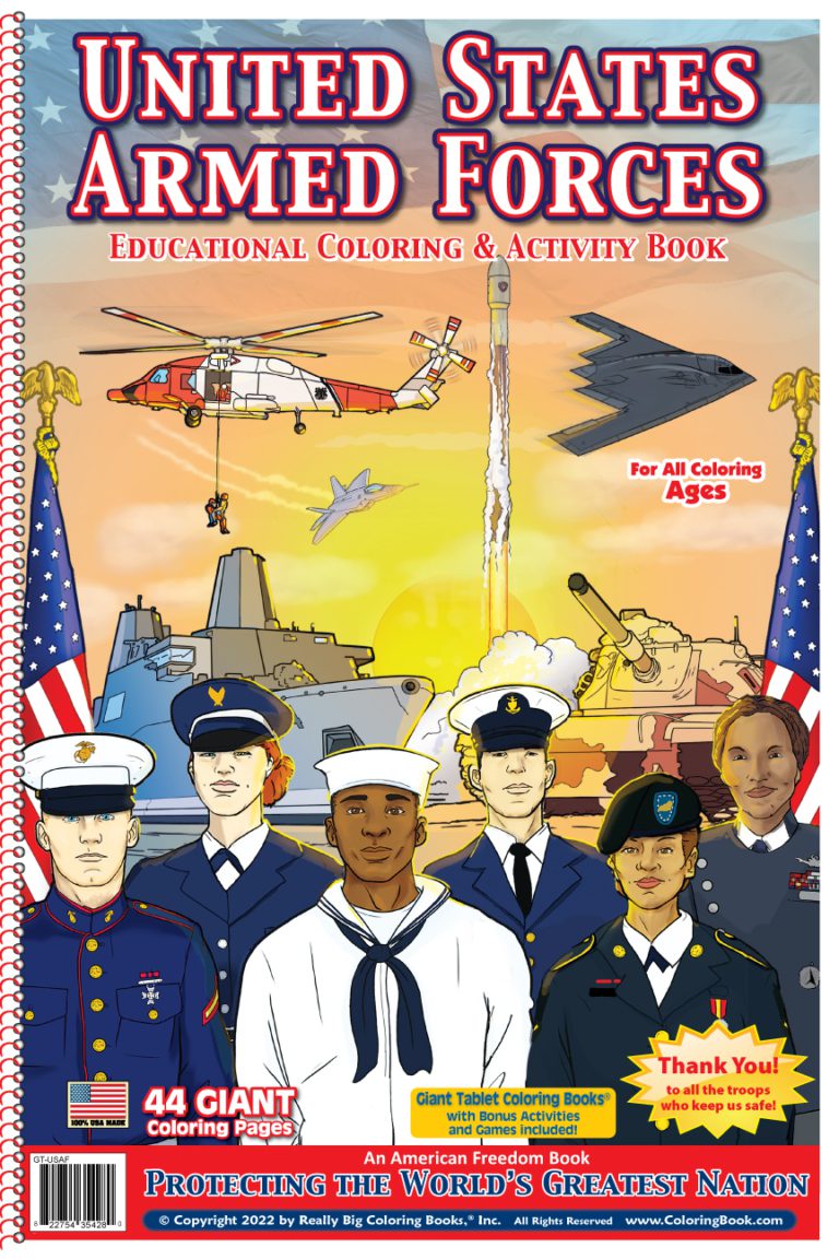 United States Armed Forces Coloring Book 12 x 18