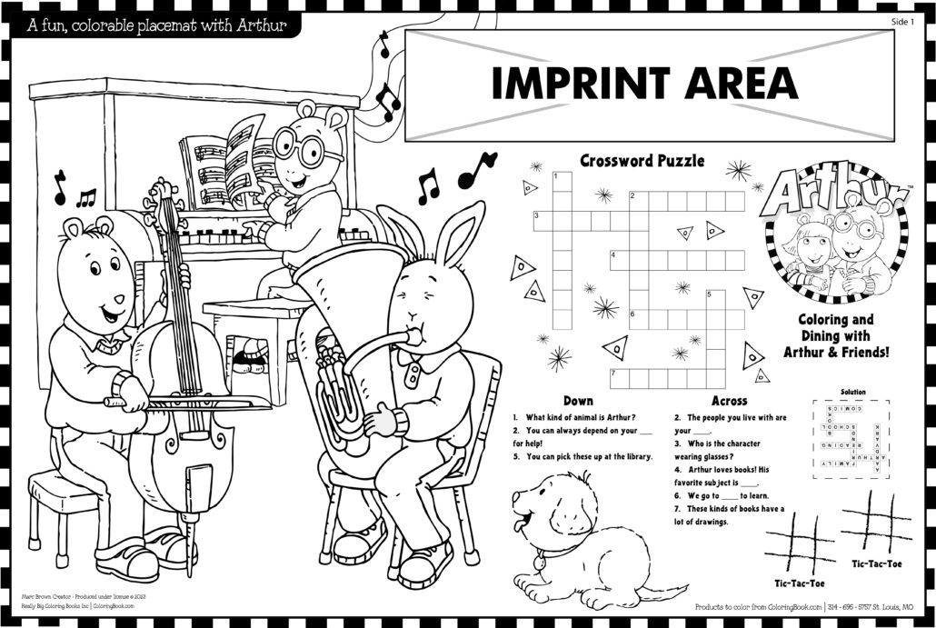 Arthur Imprint Coloring Placemat 2