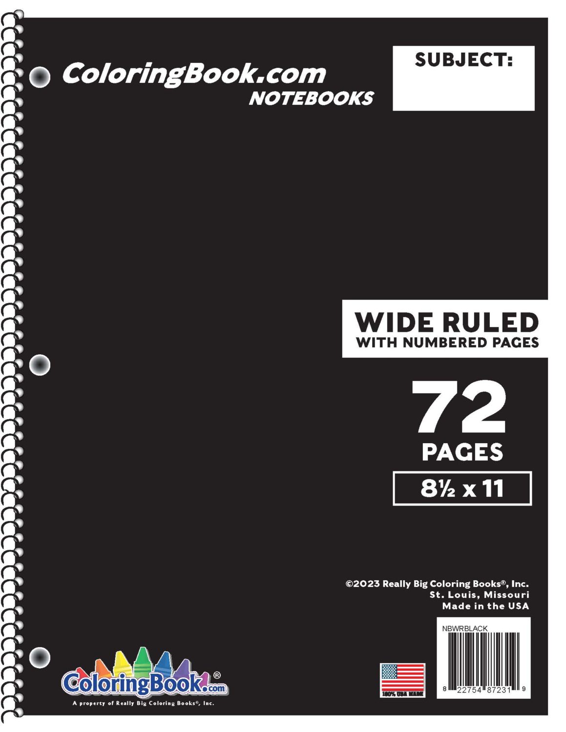 Wide Ruled Blue Notebook 72 Pages - ColoringBook.com | Really Big ...