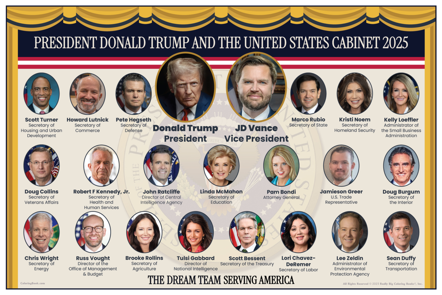 President Trump United States Cabinet - ColoringBook.com | Really Big ...