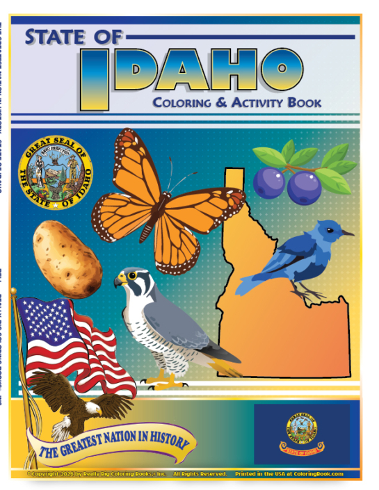 Idaho State Coloring Book 8.5 x 11